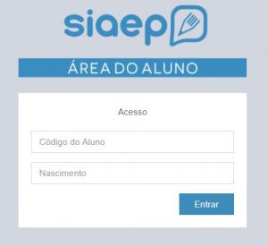 SIAEP ALUNO → Como Entrar, Consulta do Aluno, Código do Aluno